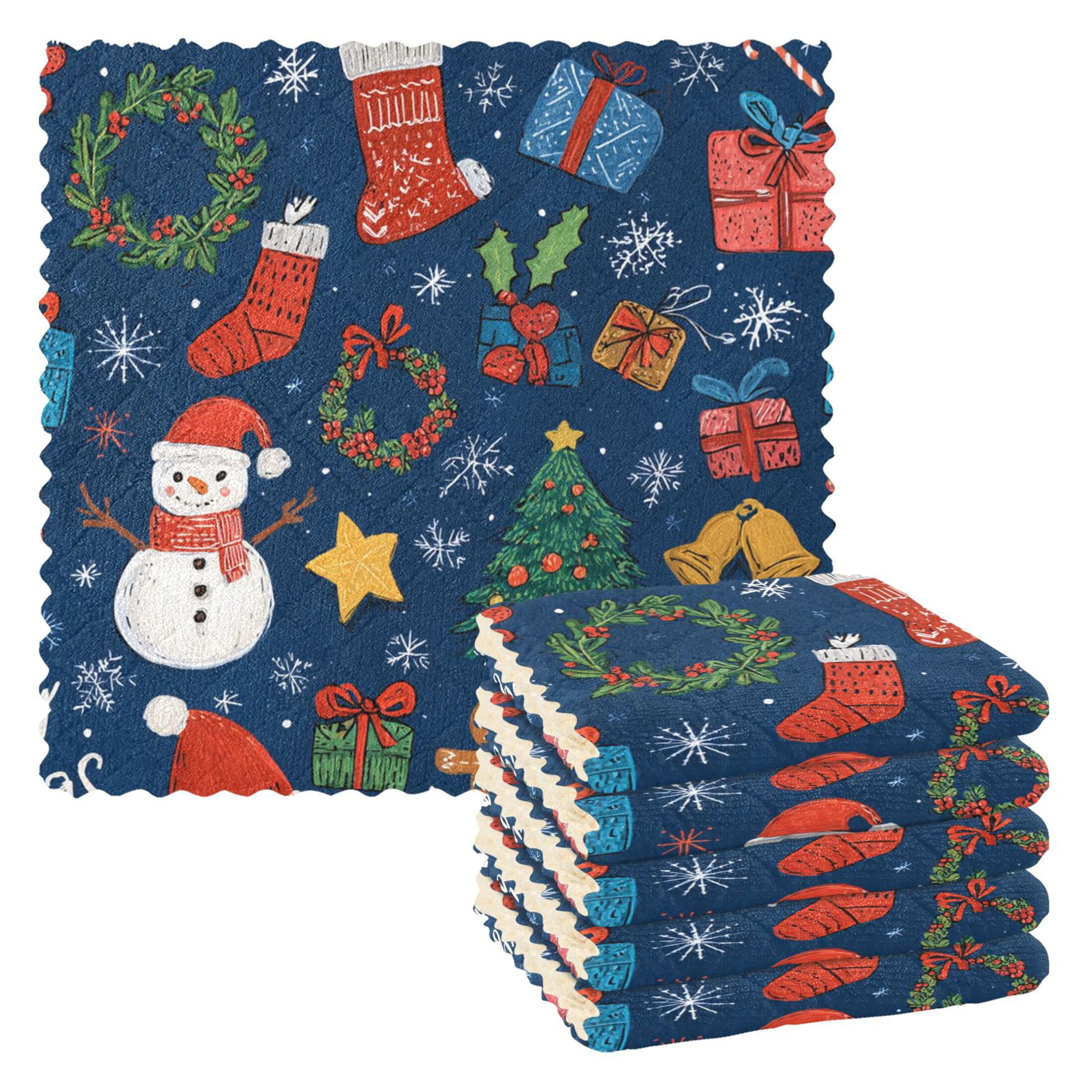 Exquisite Snowflake and Snowman Gifts Kitchen Cloth Dish Towels for ...