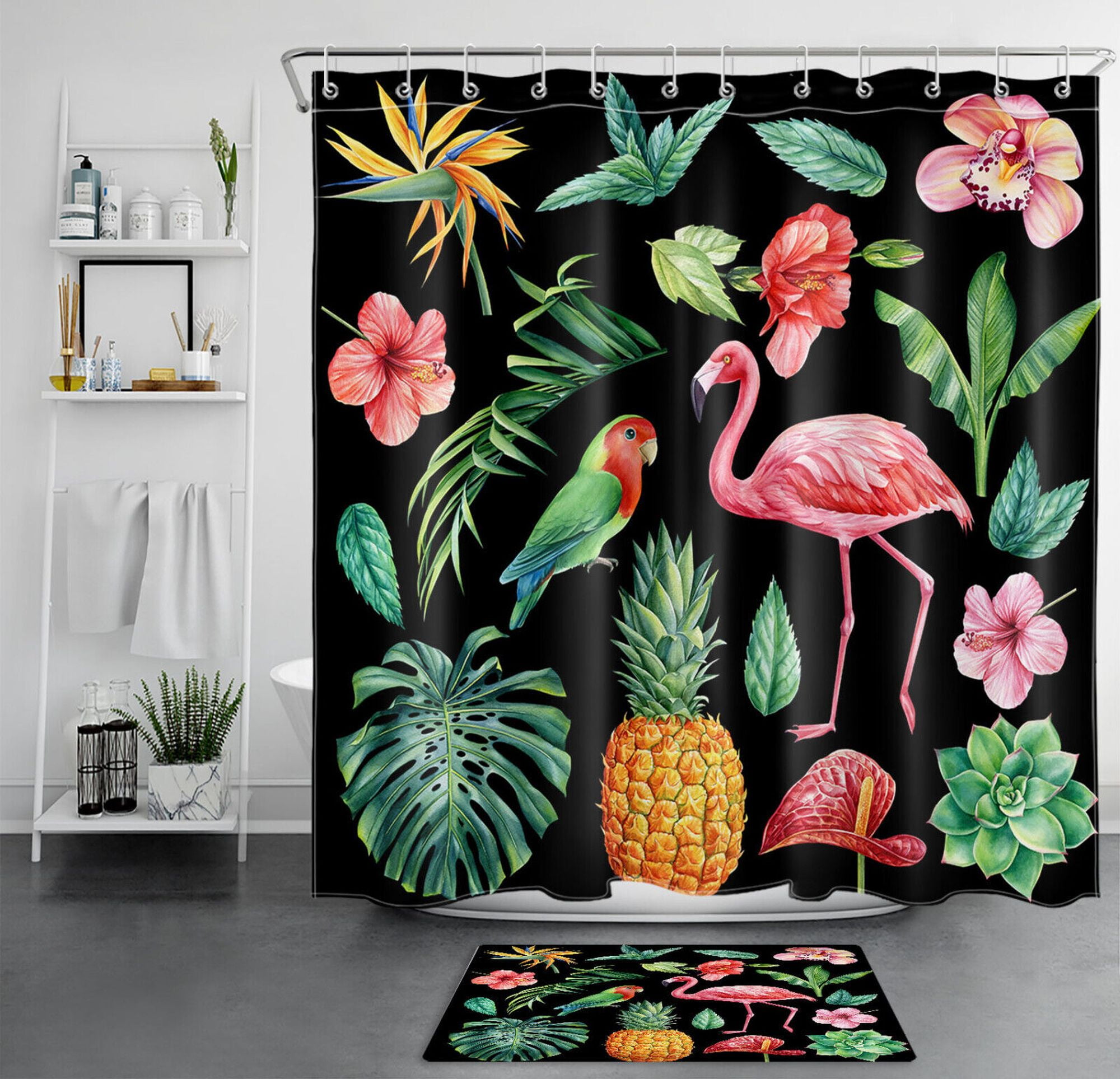 Exquisite Tropical Shower Curtain featuring Stunning Pineapple and ...