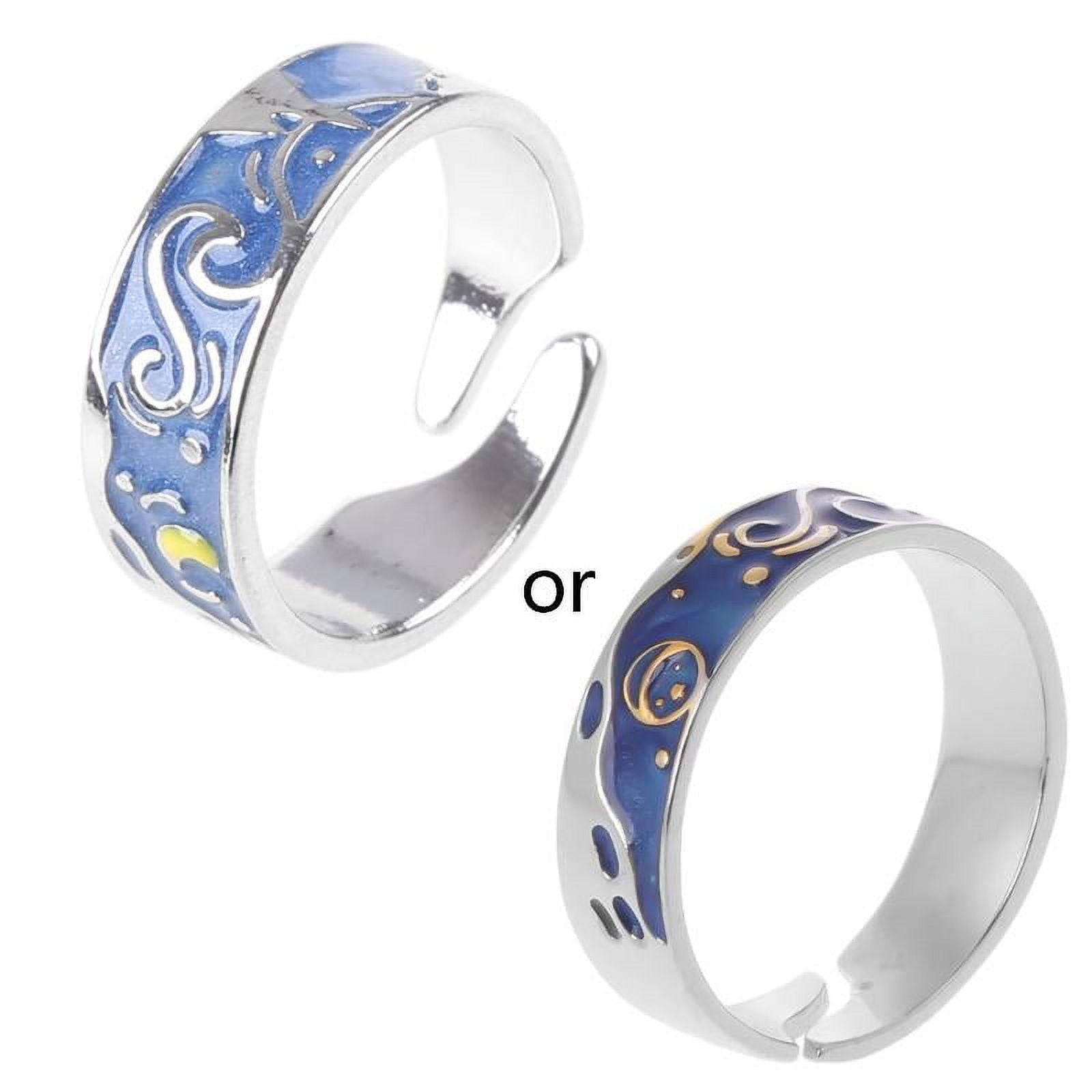 Exquisite Van Gogh Starry for Sky Rings Couple Rings Romantic ...