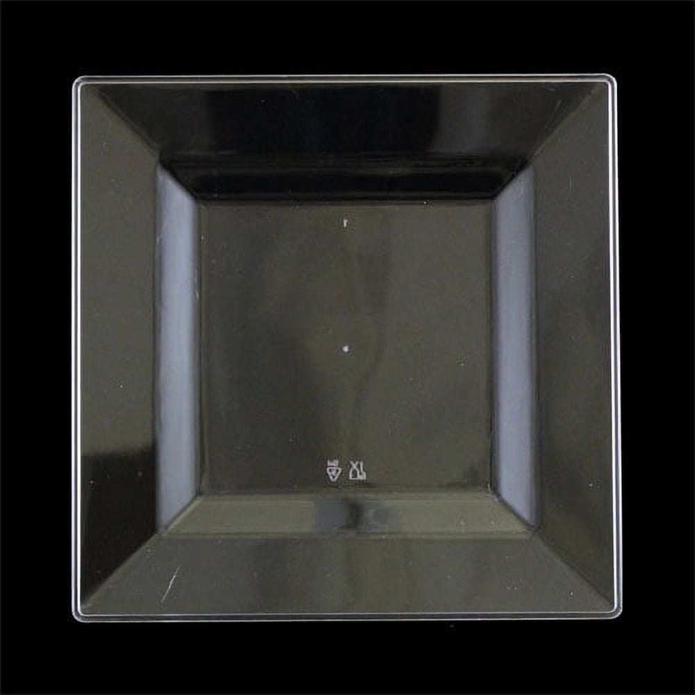 Crown Display Exquisite Disposable Plastic Square Dinner Plates, Clear ...