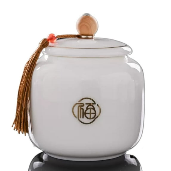 Exquisite White Porcelain Tea Canister for Loose Tea, Airtight Tea ...