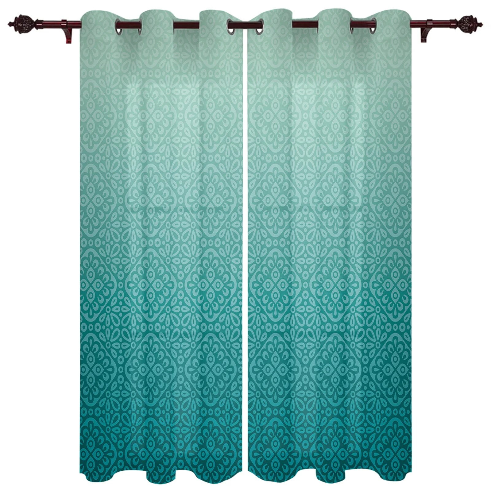 Exquisite Window Curtain Gradient Watercolor Fresh Boys And Girls ...