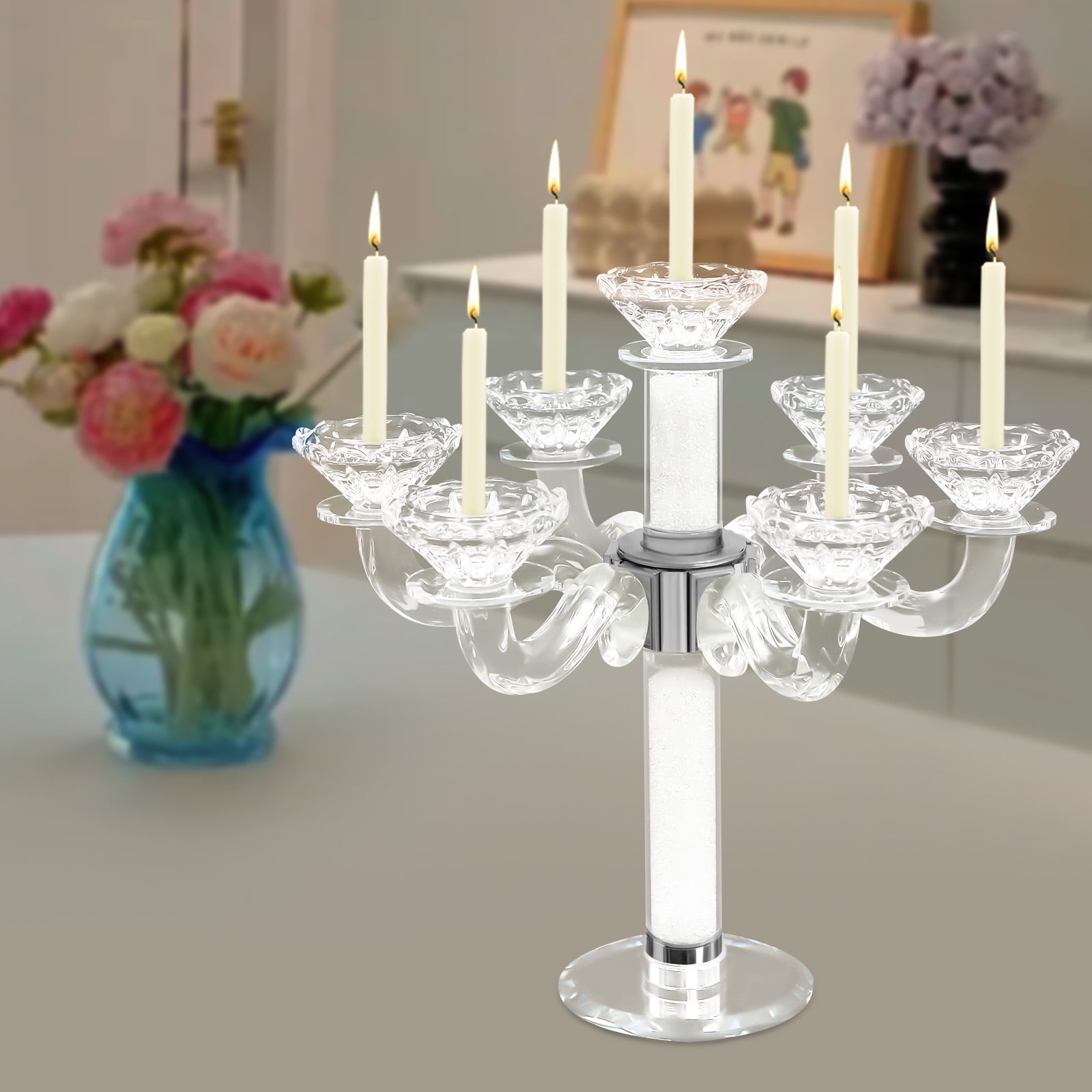 Exquisite and Elegant 7 Candles Crystal Candle Holder for Home Wedding ...