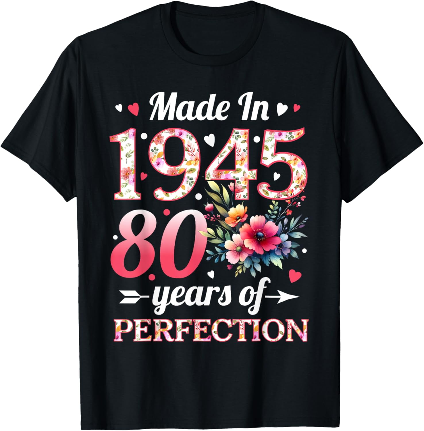 Exquisite and comfortable-80 Year Old Made In 1945 Floral 80th Birthday ...