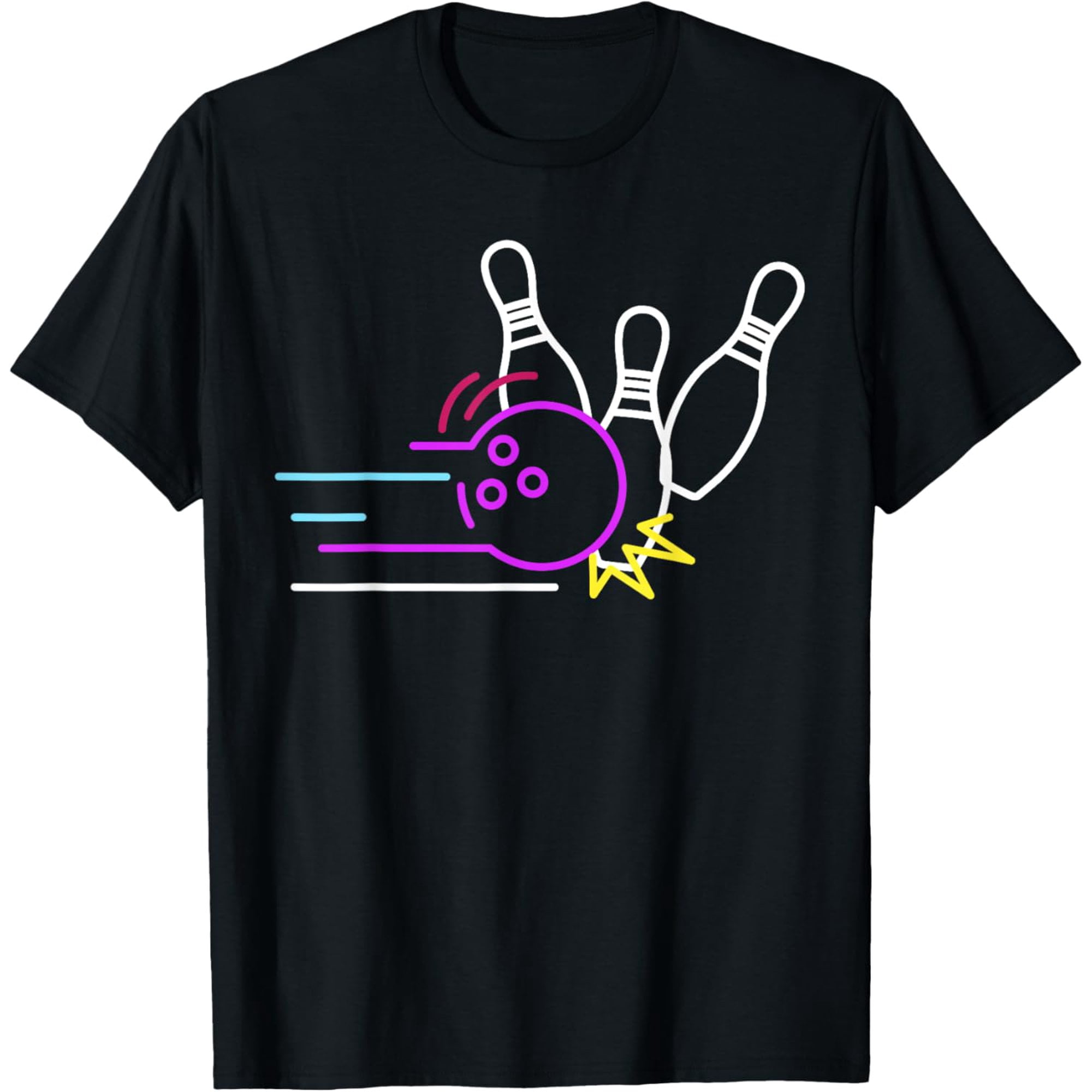 Exquisite and comfortable-Bowling Colorful Outline Ten Pin Skittle T ...