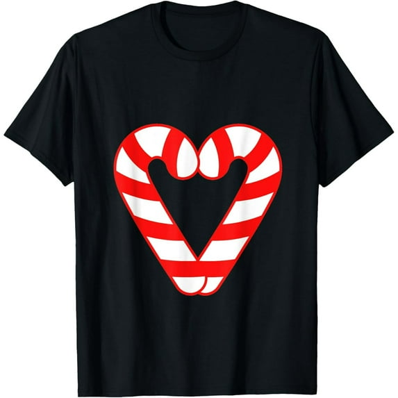Exquisite and comfortable-Candy Cane Heart Xmas Candy Cane Christmas T ...