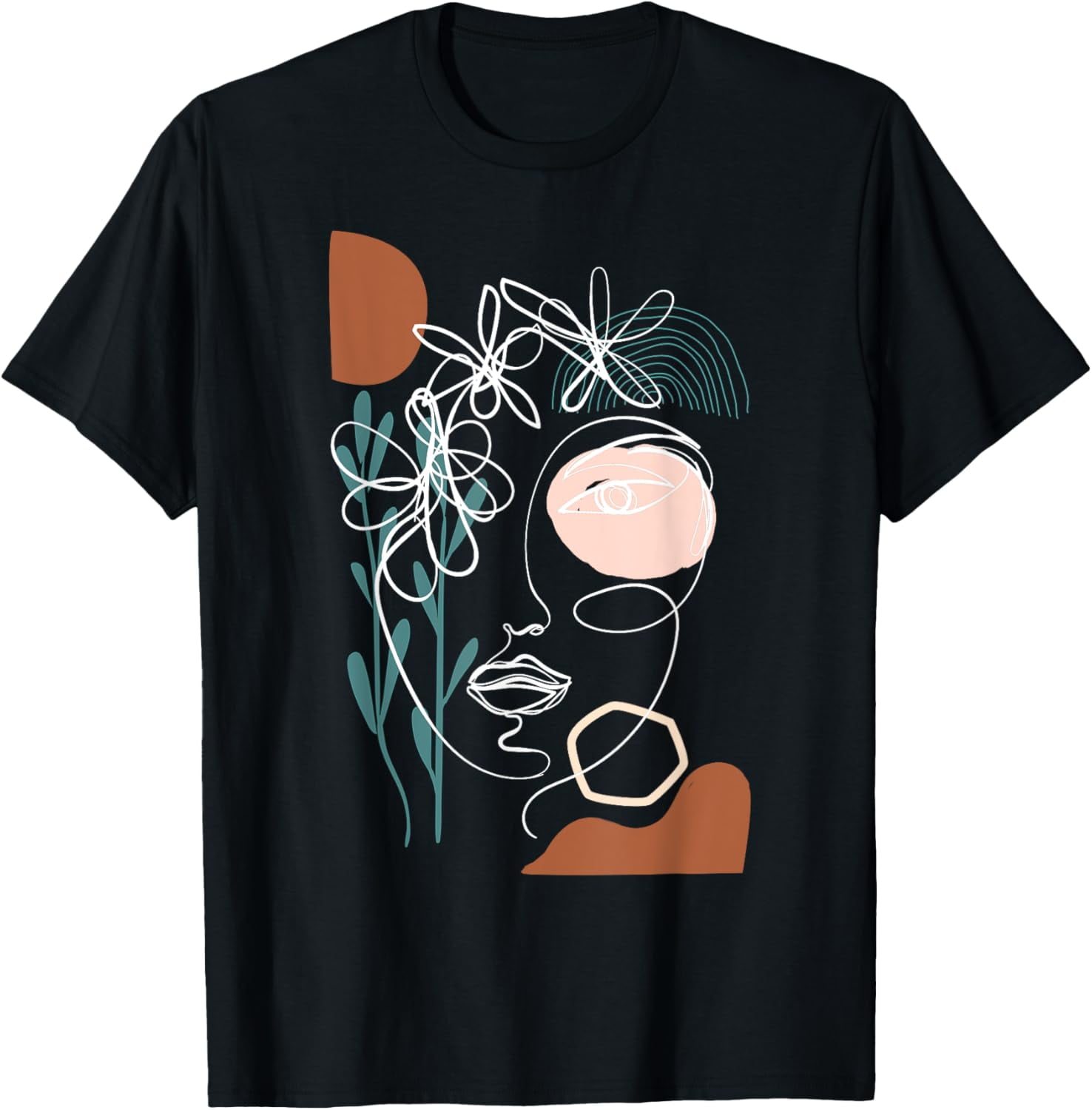 Exquisite and comfortable-Line Art Face Abstract Art One Line Minimal T ...