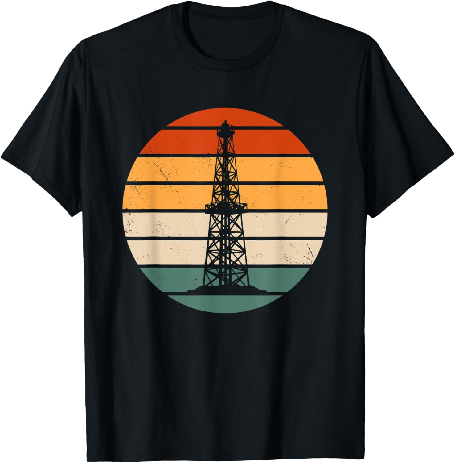 Exquisite and comfortable-Mens Retro Oil Well Tower Design Oil Rig ...