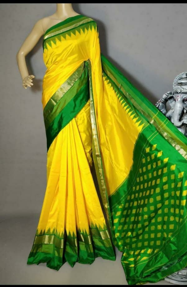 Exquisite handcrafted Odisha Sambalpuri pure ikat silk fastival wear ...