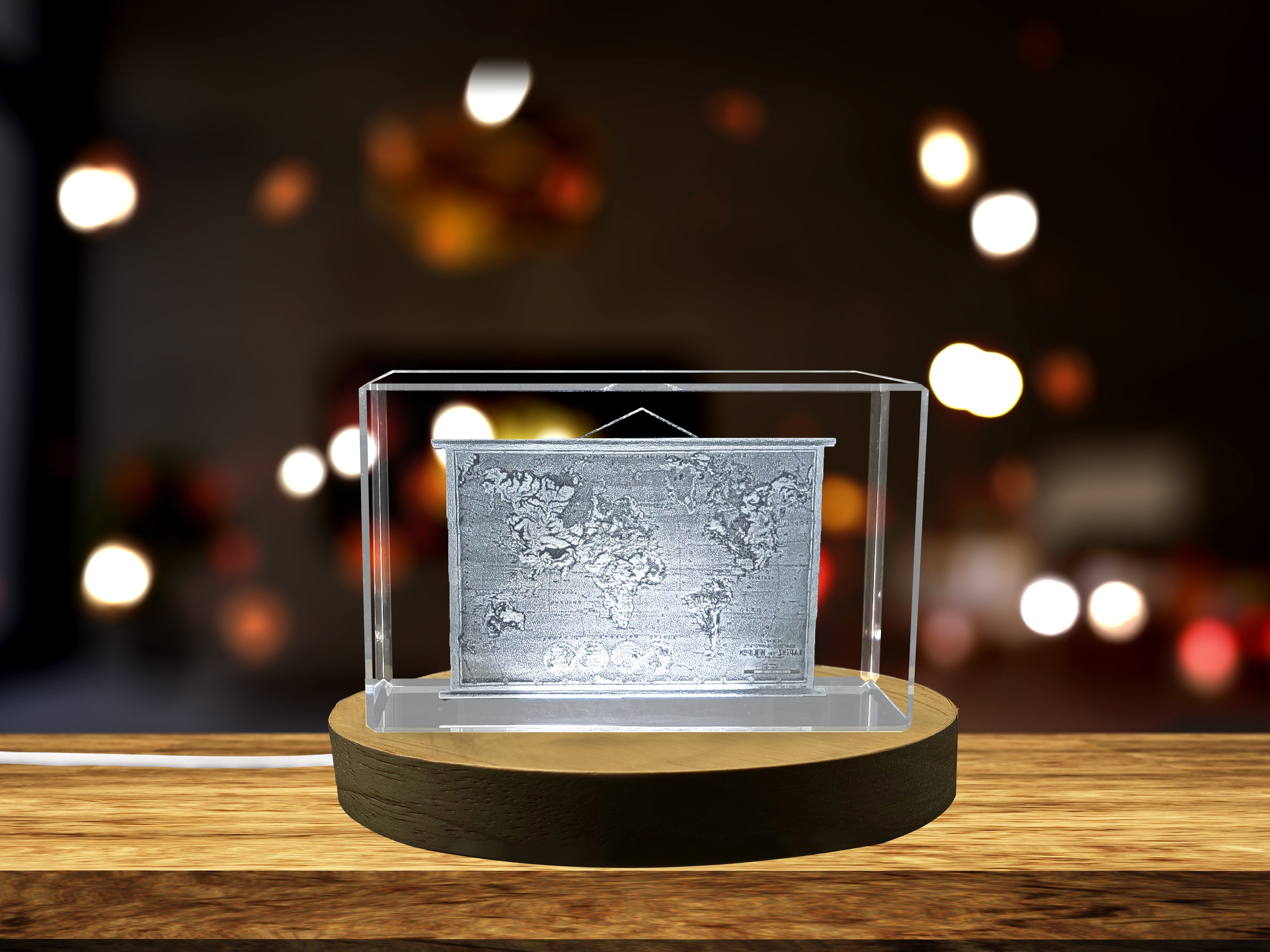 Exquisitely Crafted Crystal Map Sculpture - A Detailed Geographic ...