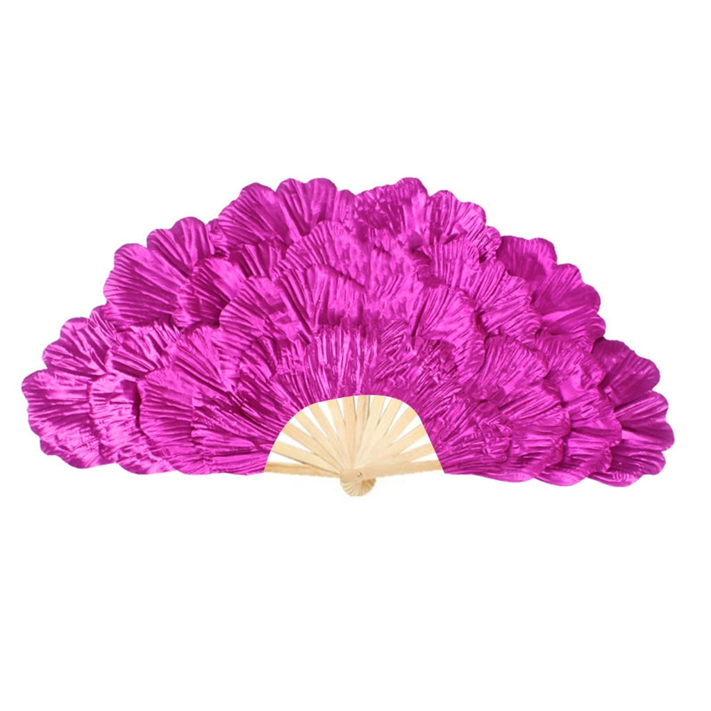 Exquisites Large Peony Petal Folding Fan with Frame Dancing Hand Fan ...