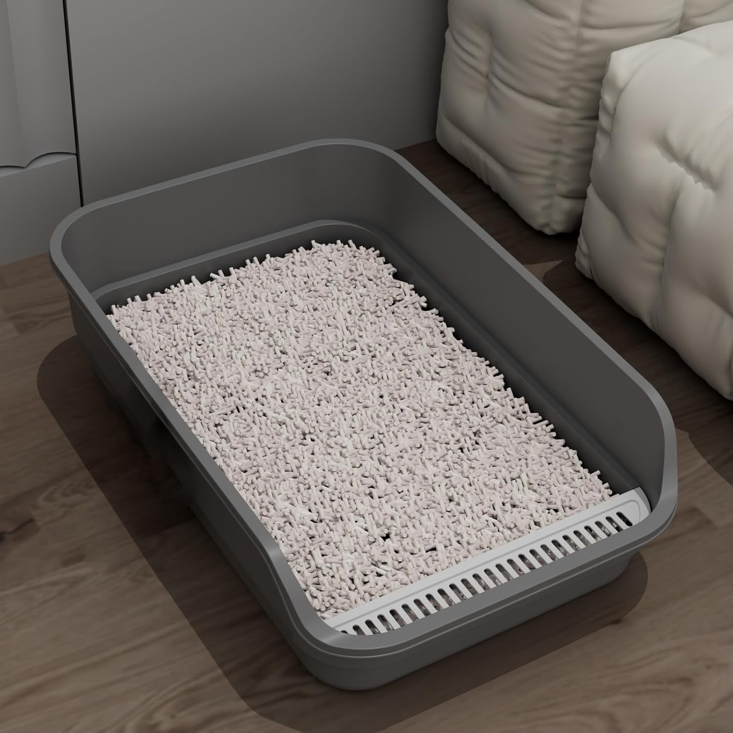 Extea Large Litter Box with High Sides, Boxes for Indoor Cats, Litter ...