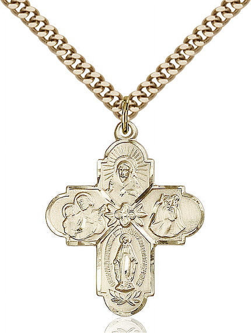 Extel Large 14kt Gold Filled Traditional Catholic 4-Way Cross Cruciform ...