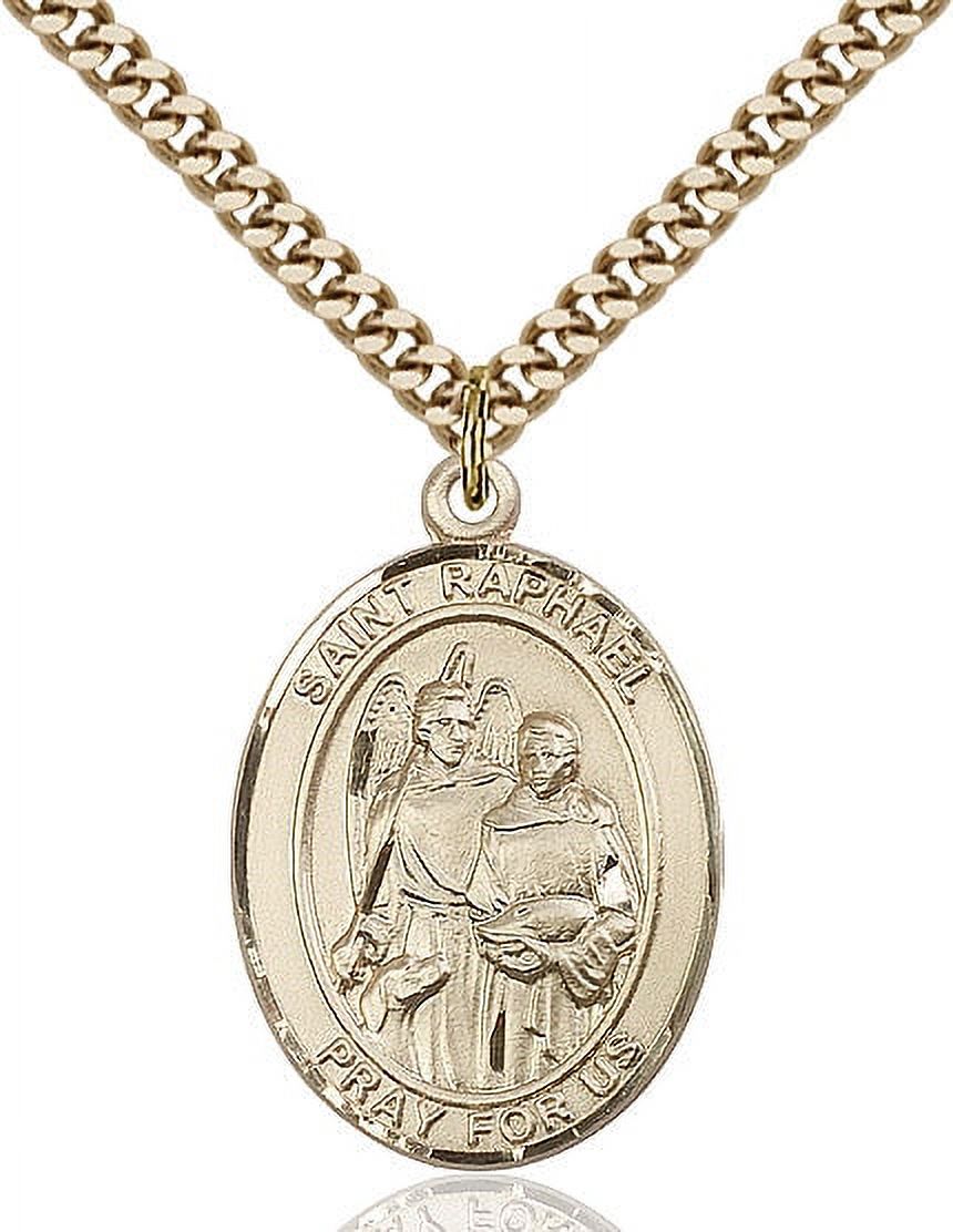 Extel Large Oval 14kt Gold Filled St. Raphael the Archangel Pendant ...