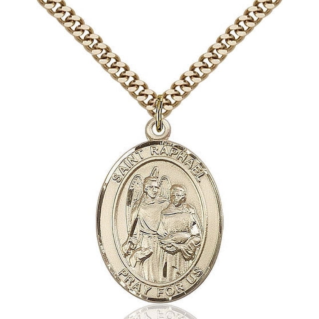 Extel Large Oval 14kt Gold Filled St. Raphael the Archangel Pendant ...