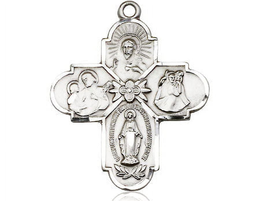 Extel Large Pewter Traditional Catholic 4-Way Cross Cruciform Medal ...
