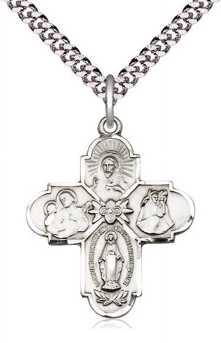 Extel Large Pewter Traditional Catholic 4-Way Cross Cruciform Pendant ...