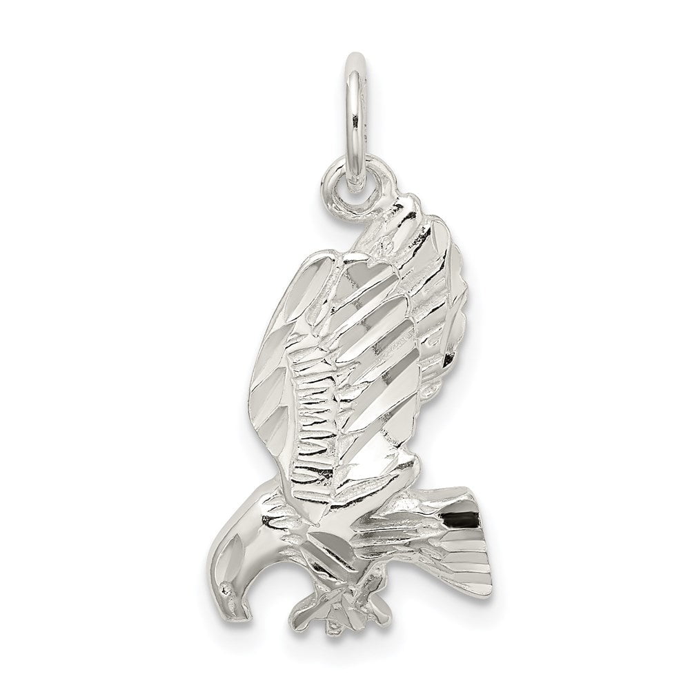 Extel Large Sterling Silver Polished and Diamond-cut Eagle Pendant ...