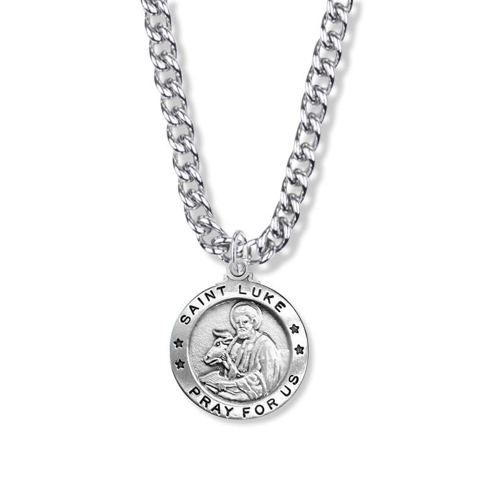 Extel Large Sterling Silver St. Luke Medal Pendant, Patron Saint of ...