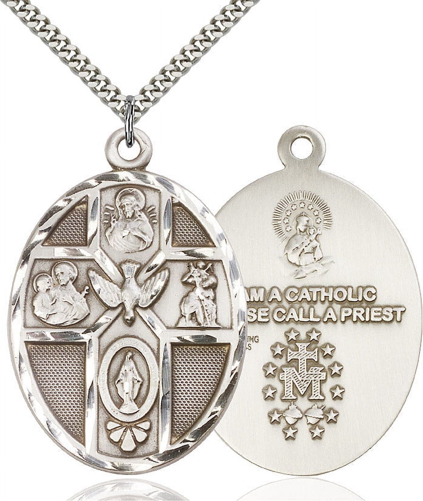 Extel Large Sterling Silver Traditional Catholic 5-Way Cross Cruciform ...