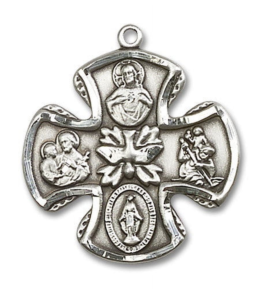 Extel Large Sterling Silver Traditional Catholic 5-Way Cross Cruciform ...