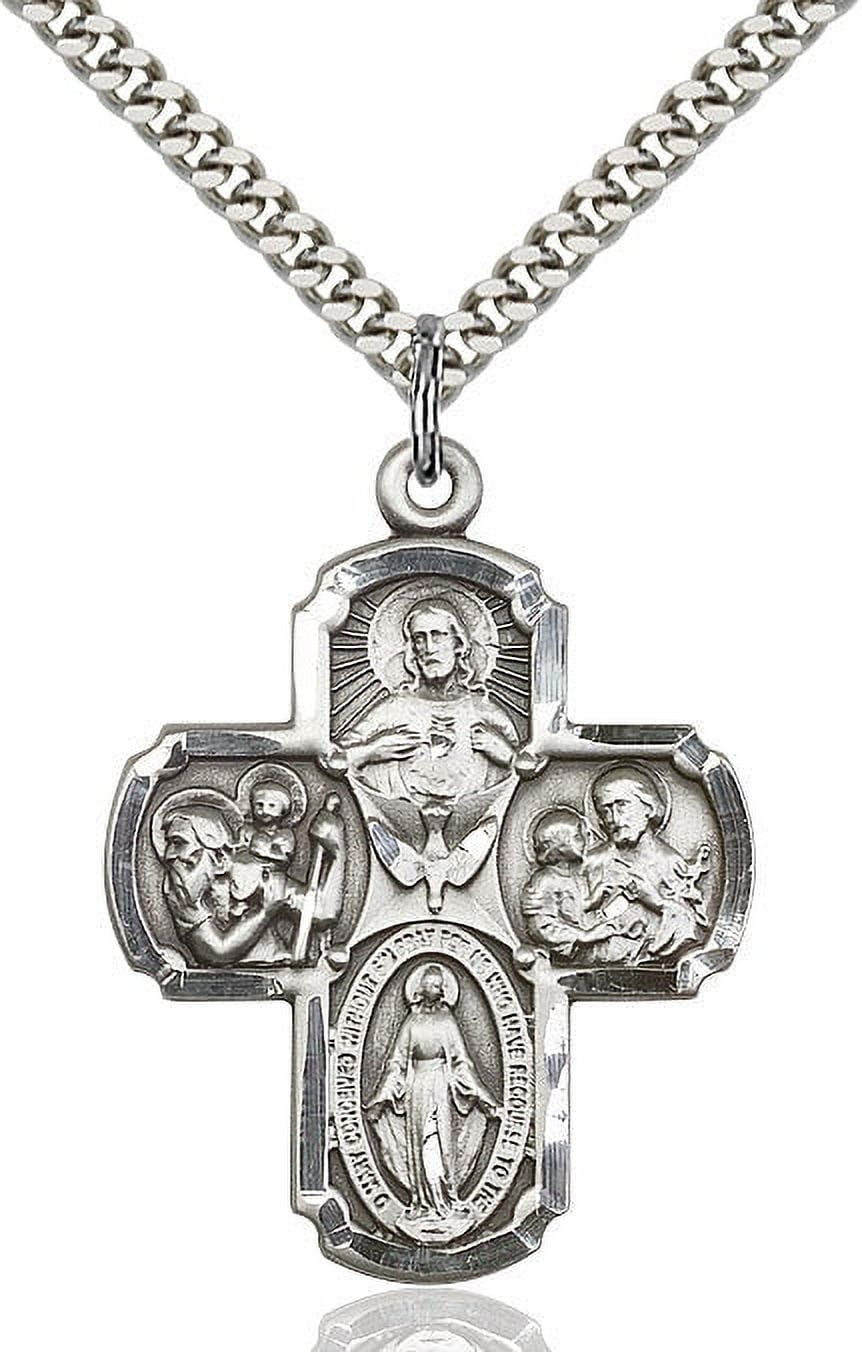 Extel 5-Way Catholic Cross Pendant with Miraculous Medal, St. Joseph ...