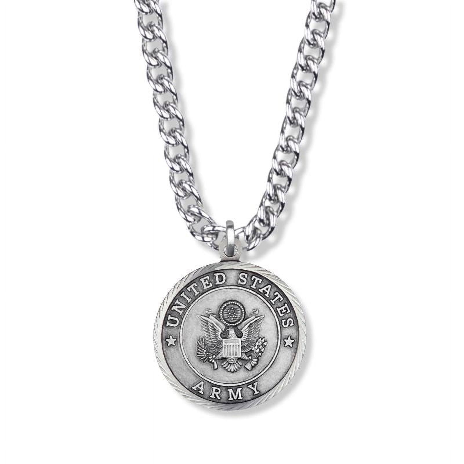 Extel Large Sterling Silver U.S. Army Medal Pendant with St. Michael on ...