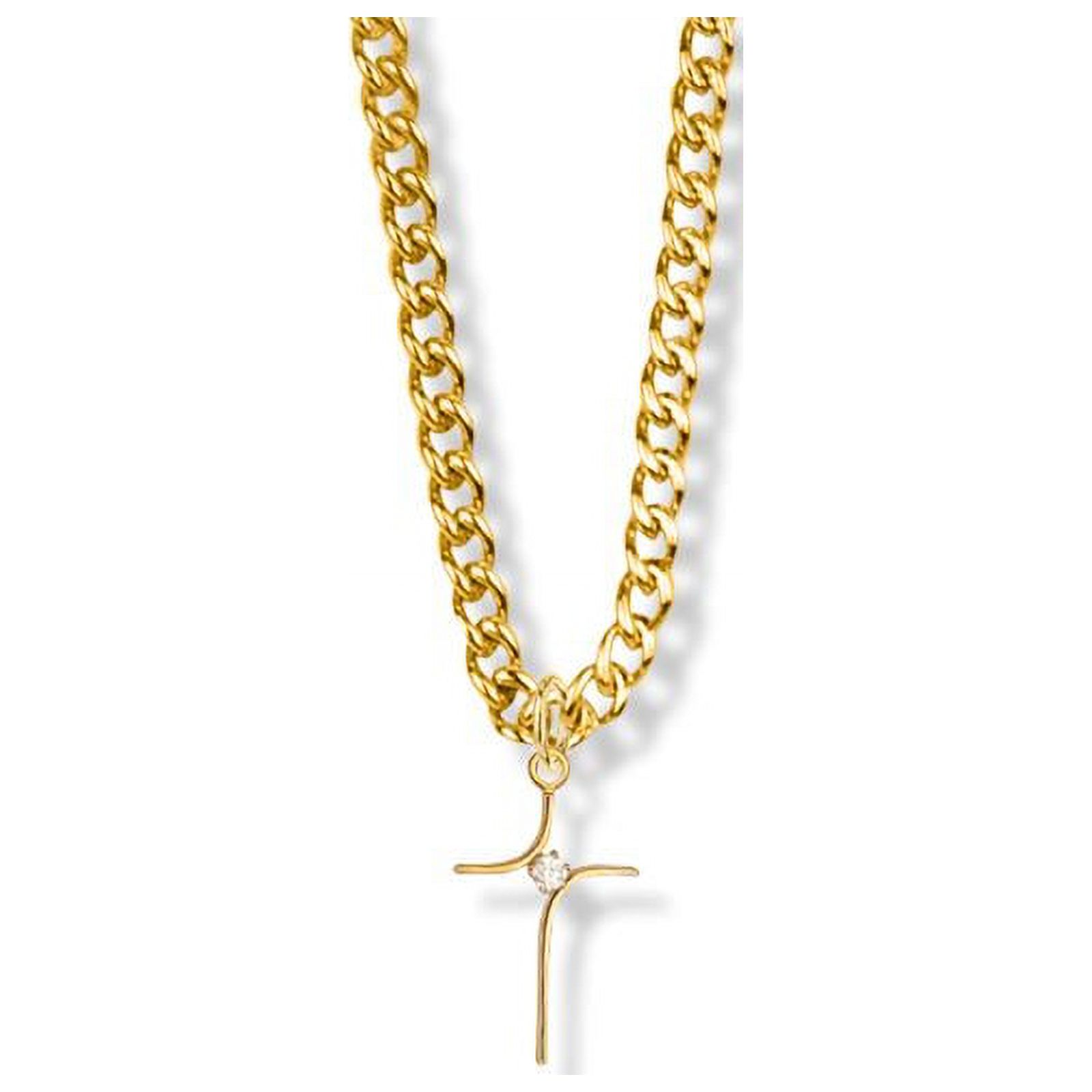 Extel Medium 18KT Gold Plated Over Sterling Silver Modern Looking Cross ...