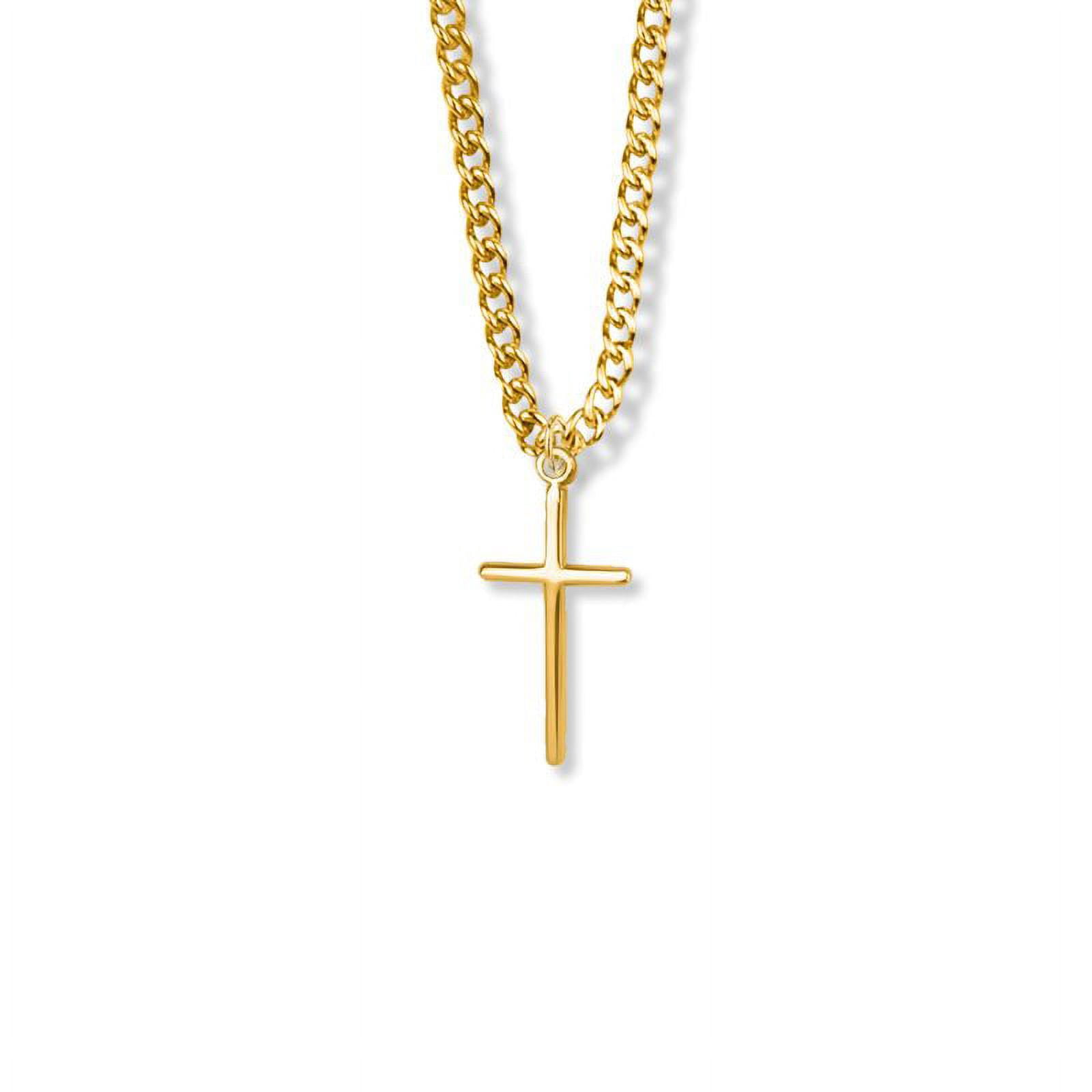 Extel Medium 18KT Gold Plated Over Sterling Silver Stick Cross Pendant ...