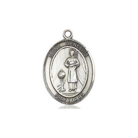 Extel Medium Oval Pewter St. Genesius of Rome Medal, Made in USA ...
