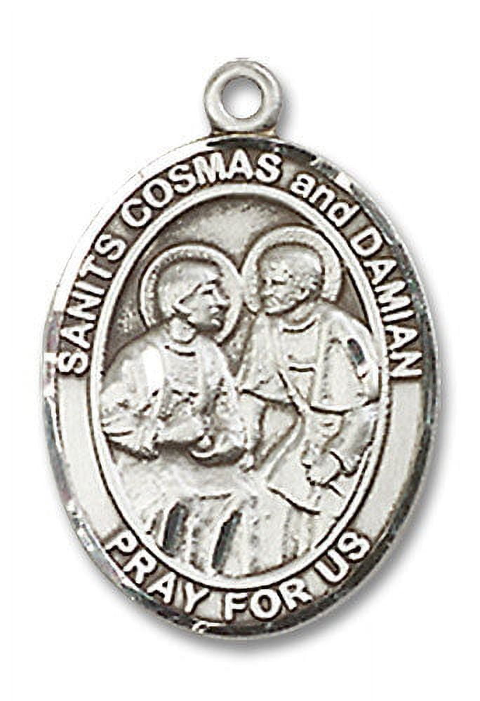 Extel Medium Oval Sterling Silver Sts Cosmas & Damian Medal, Made in ...