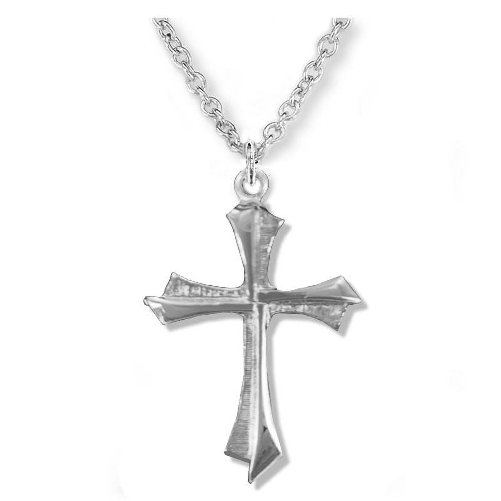 Extel Medium Sterling Silver Flared Pointed Ends Cross Pendant for ...