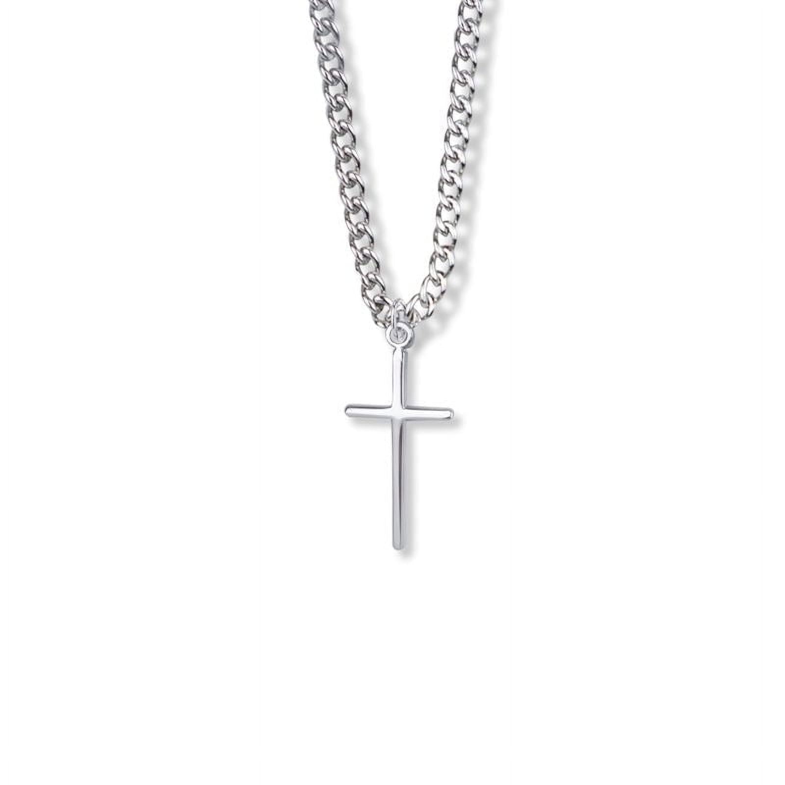 Extel Medium Sterling Silver Stick Cross Pendant for Women with 18 ...