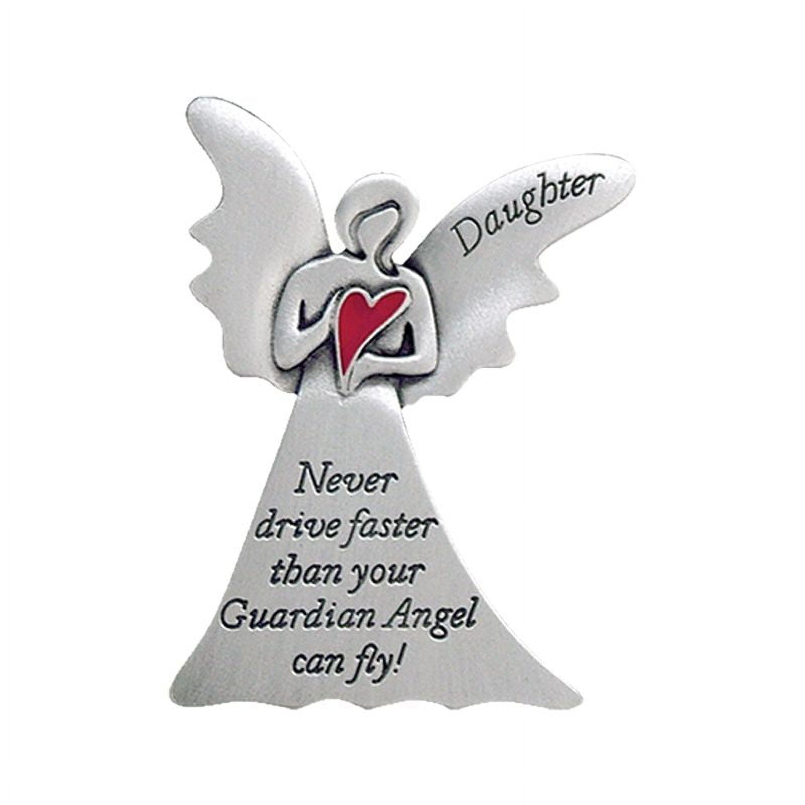 Extel Pewter Angel Visor Clip - 'Never Drive Faster Than Your Guardian ...