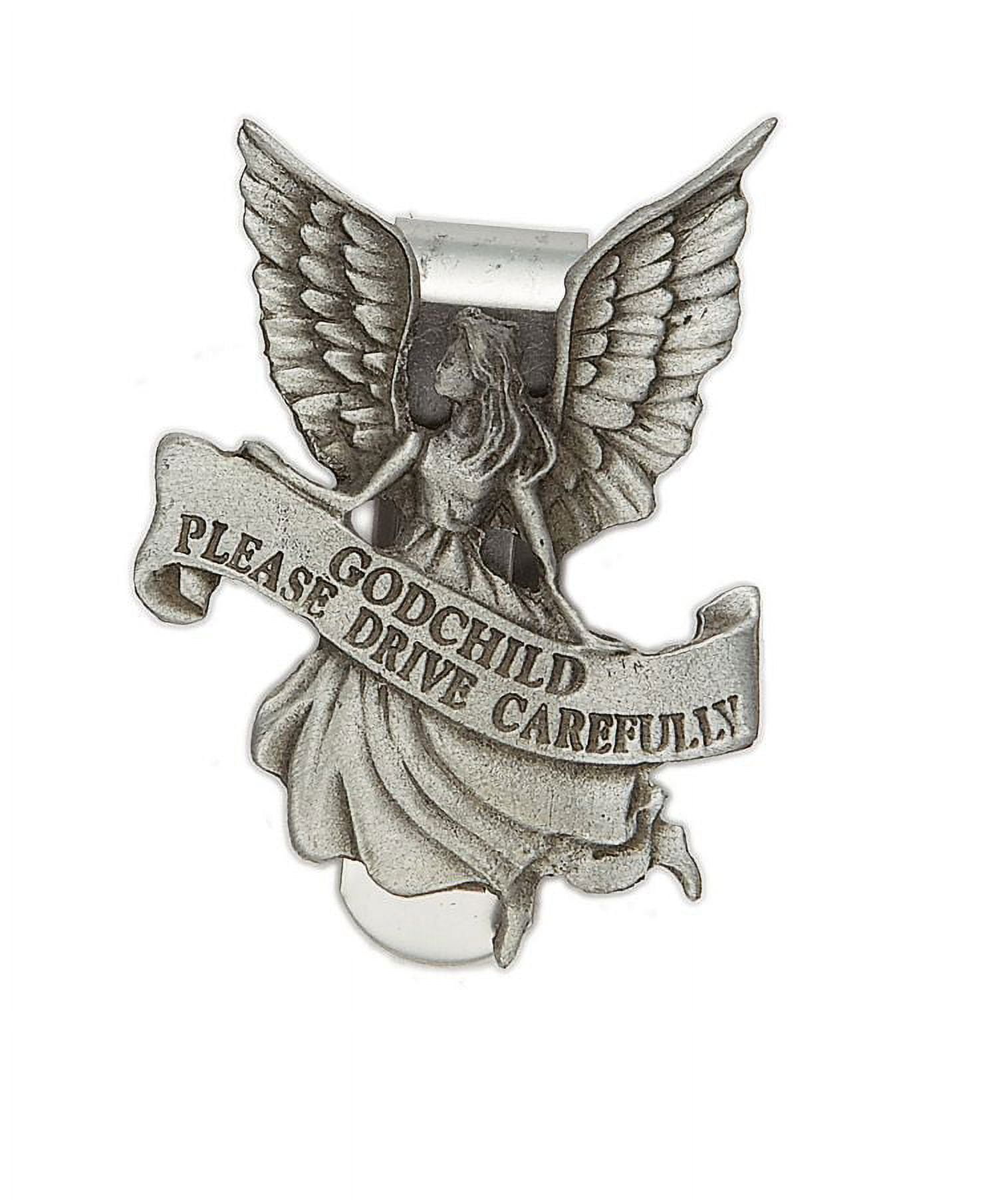 Extel Pewter Godchild "Please Drive Carefully" Angel Sun Visor Clip for ...