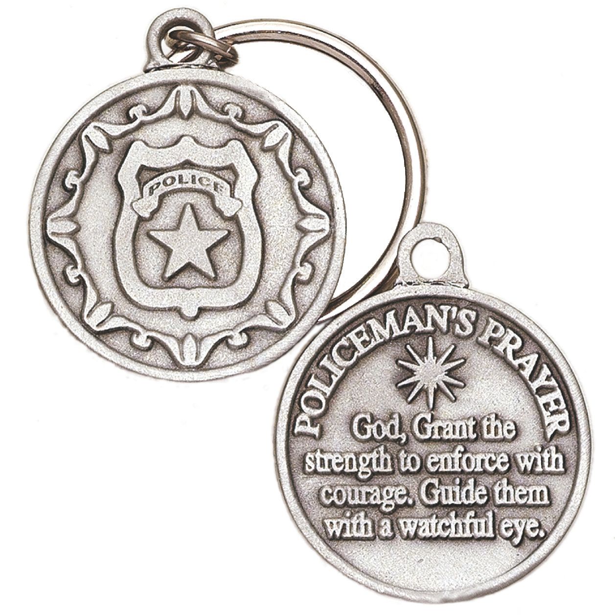 Extel Round Pewter Police Officer Prayer Key Chain - Walmart.com