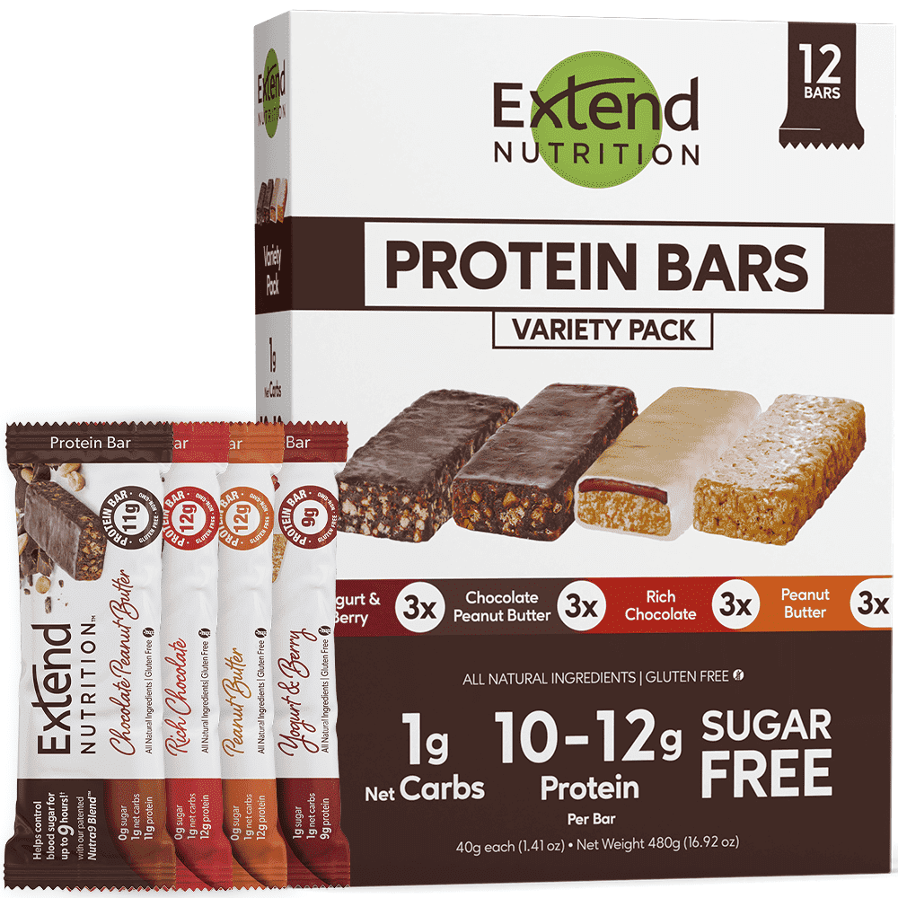 Extend Bar Protein Bars - Diabetic, Sugar Free, Keto Friendly, 4 Flavor ...