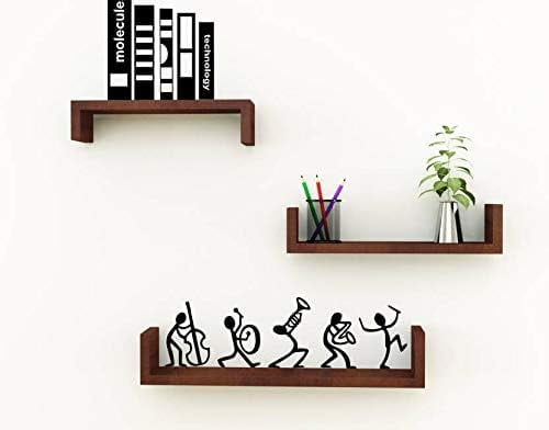 Extend Crafts Wooden U Shape Floating Mounted Hanging Rack Shelves Book ...