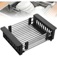 Extend Kitchen Sink Drain Basket,Stainless Steel Retractable Sink Rack ...