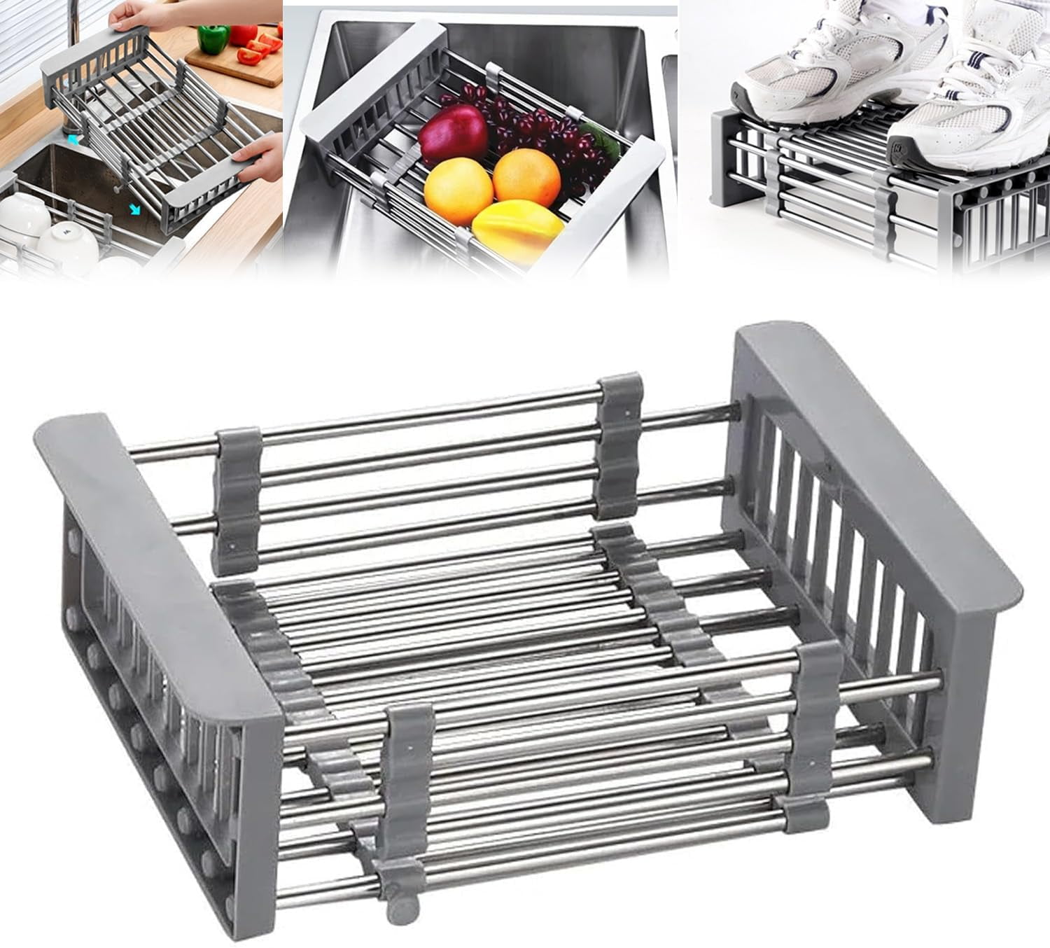 Extend Kitchen Sink Drain Basket,Telescopic Drain Rack for Sink ...