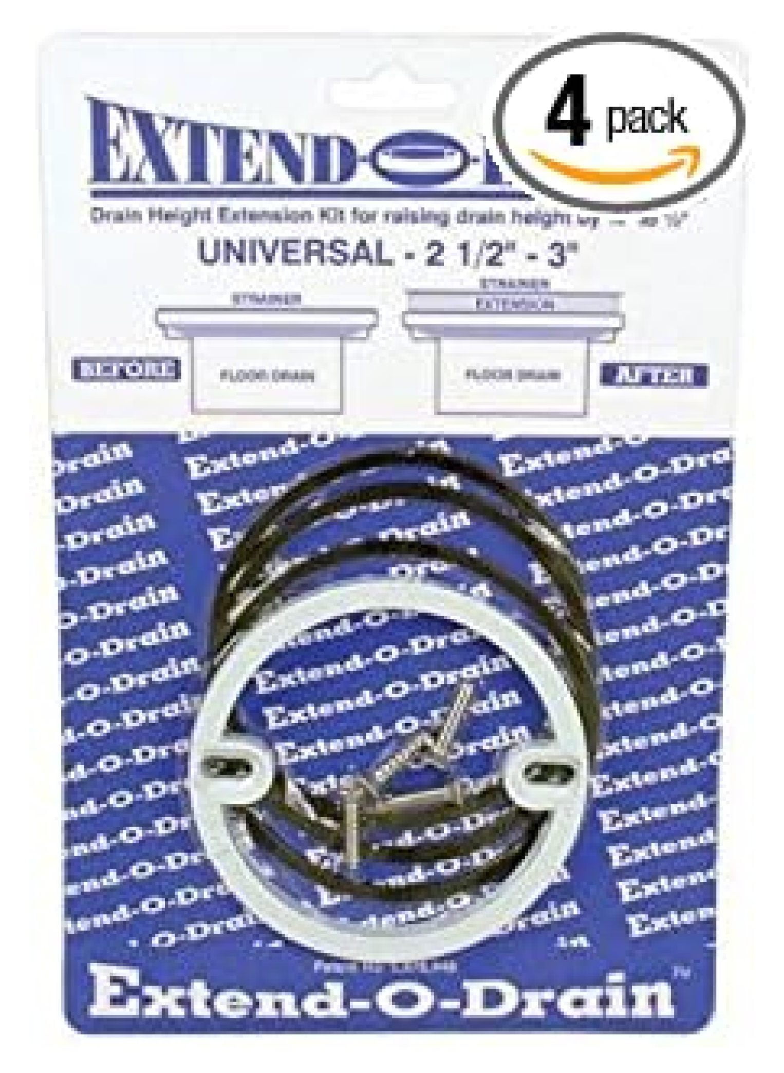 Extend-O-Drain Shower Drain Extension Kit 2.5-3 Inch Height Adjustable ...