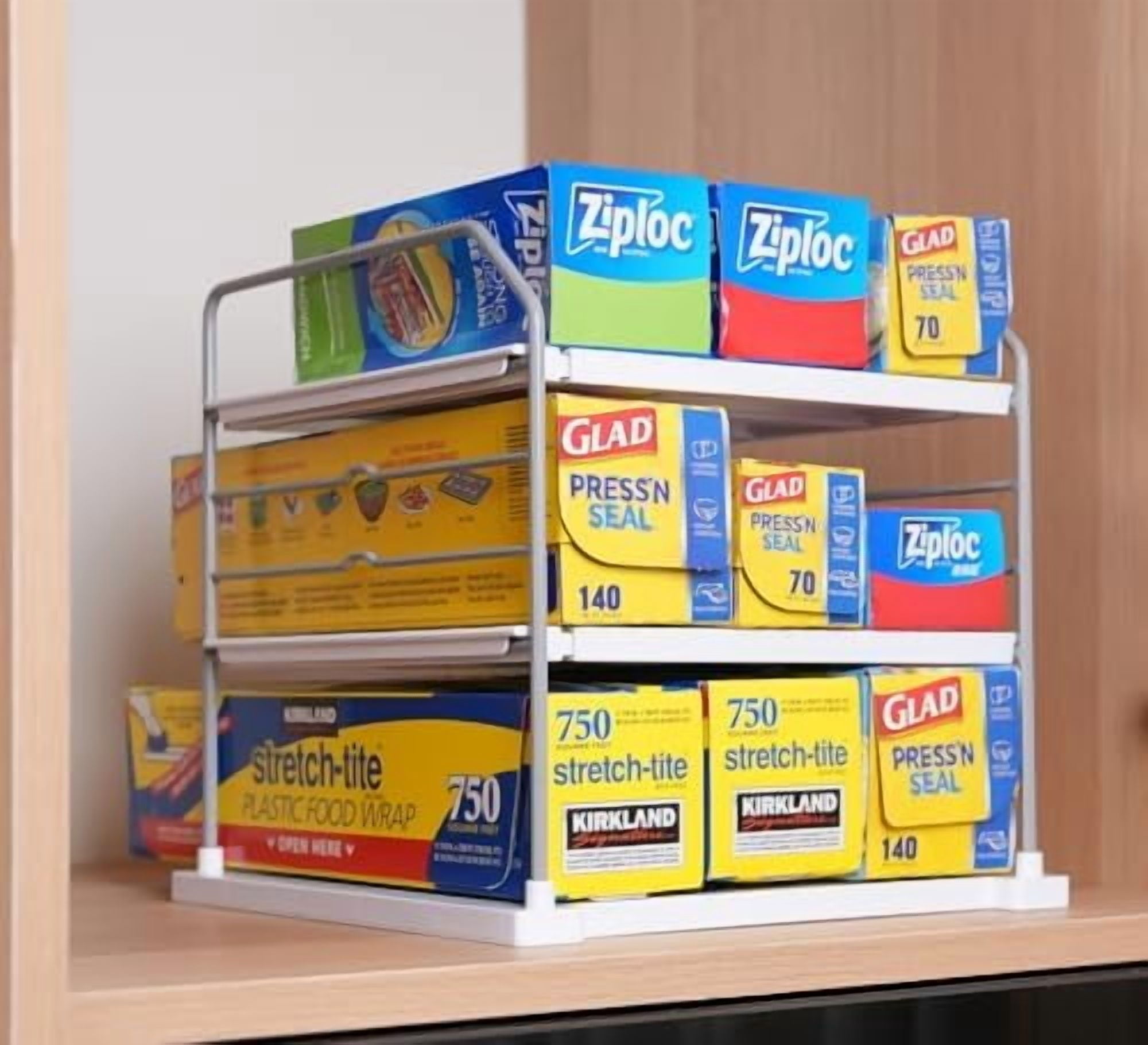 Extendable 3-Tier Holder for Heavy Items, Jars, Bottles, Cans, Plastic ...