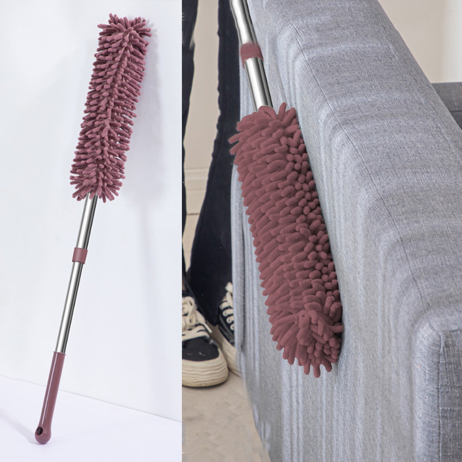 Extendable 38 Inch Dust Duster With Electrostatic Suction Head For High ...