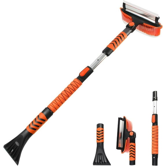 Extendable 41 Inch 3 in 1 Detachable Snow Brush and Ice Scraper with ...