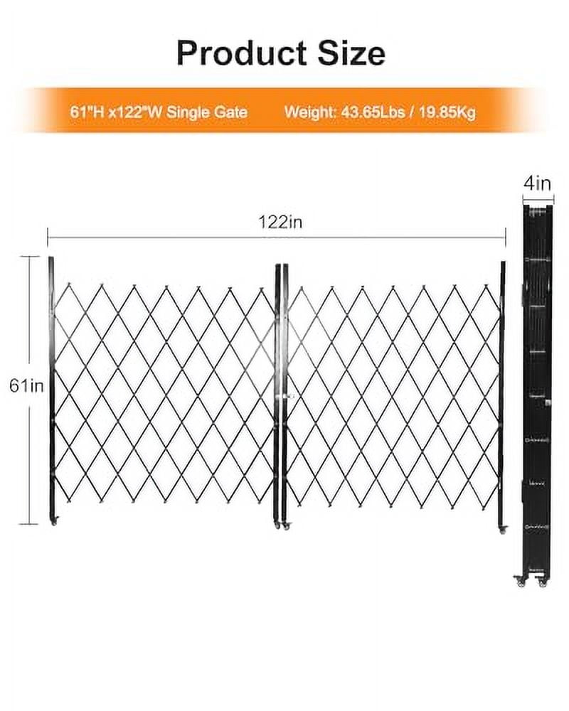 Extendable Aluminum Fence, Double Foldable Security Gate Mobile Folding ...
