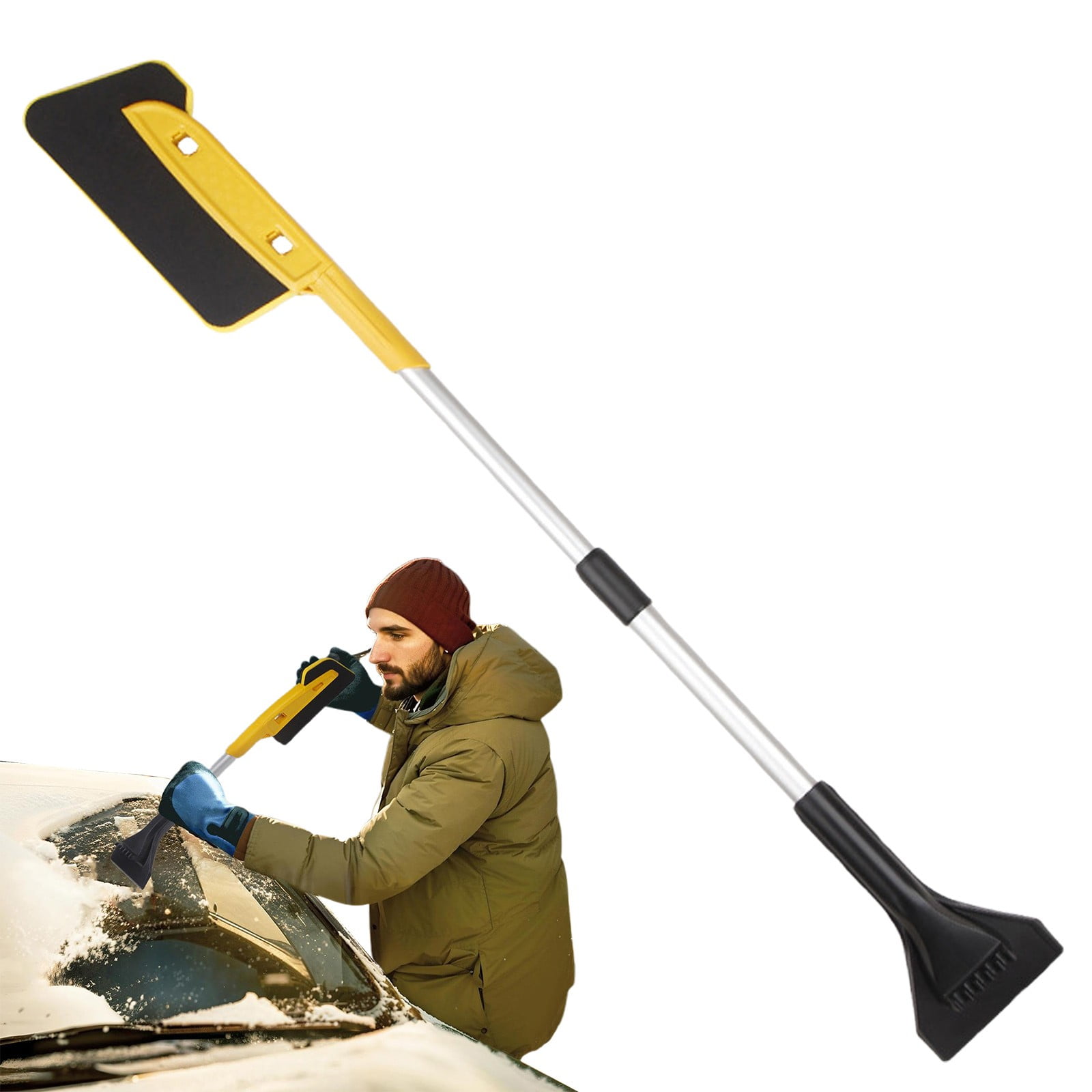 Extendable Car Ice Scraper and Brush with Aluminum Alloy Shovel Head ...