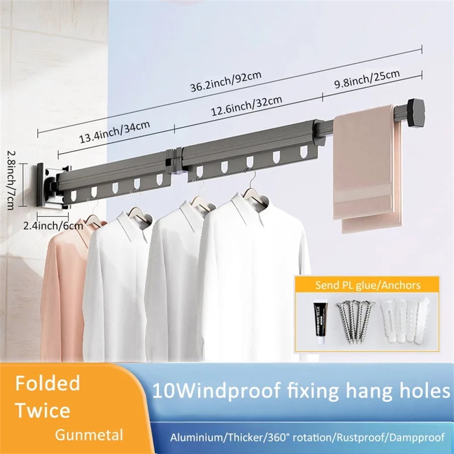 Extendable Clothes Hanger Indoor Retractable Cloth Drying Rack Space ...
