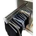 Extendable Clothes Rail with 2 Sliding Tracks, Pull-Out Closet Rod ...