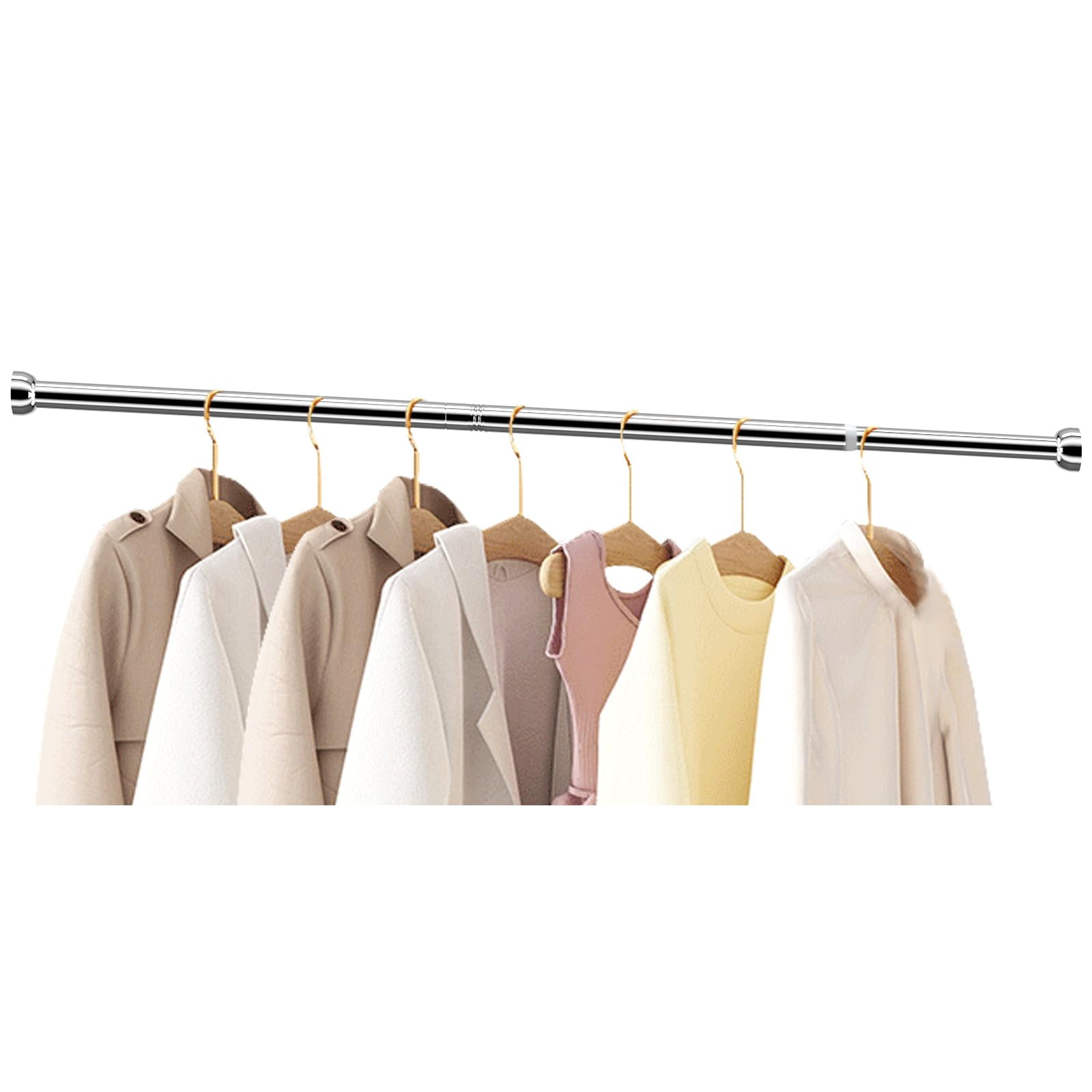 Extendable Clothes Rail, 40-60 cm Wardrobe Rail of Hangers, Adjustable ...