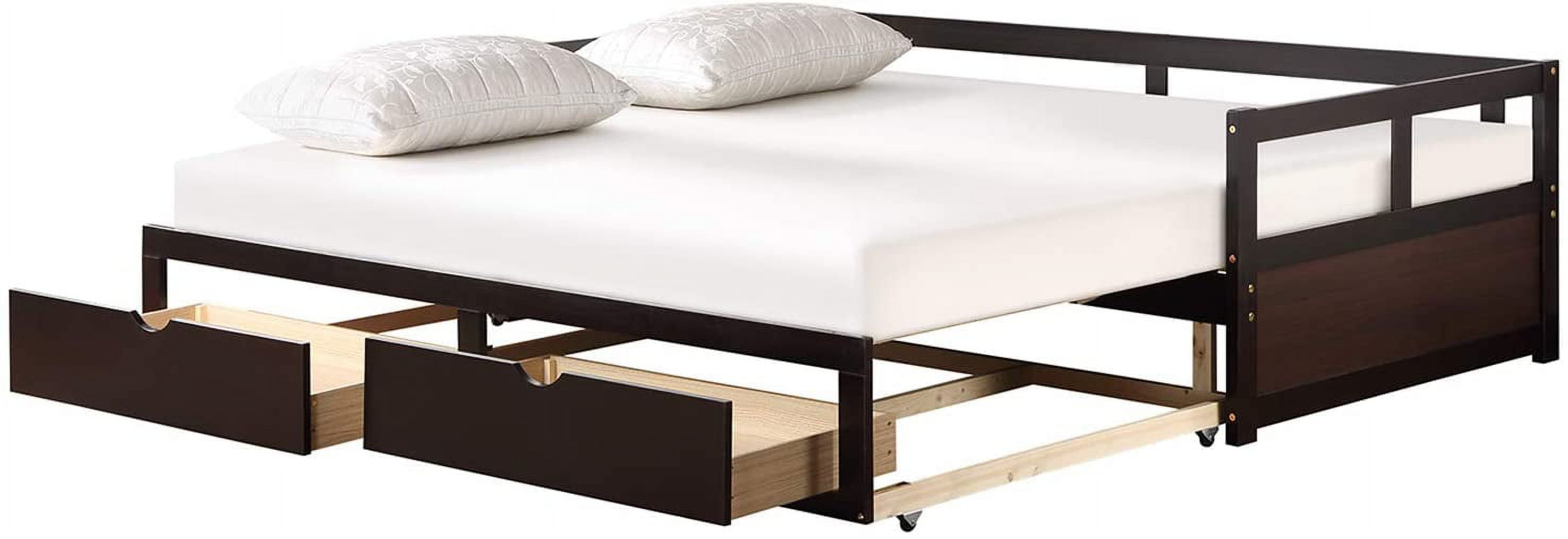 Extendable Daybed with Trundle Beds Wood Daybed Frame with Pull out ...